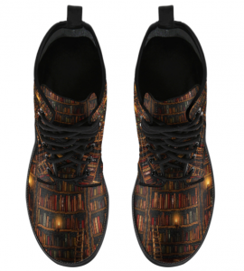 Leather bookish book boots - Tell-a -Tale-T-shirts.com